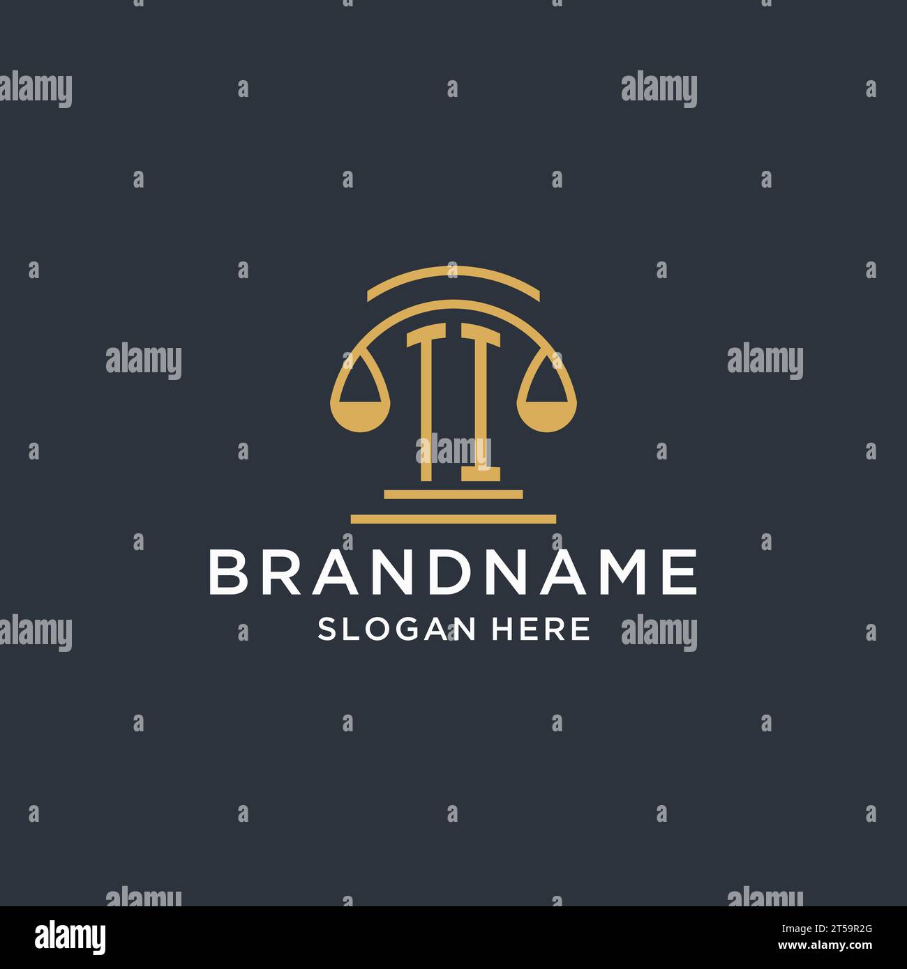 TI initial with scale of justice logo design template, luxury law and ...