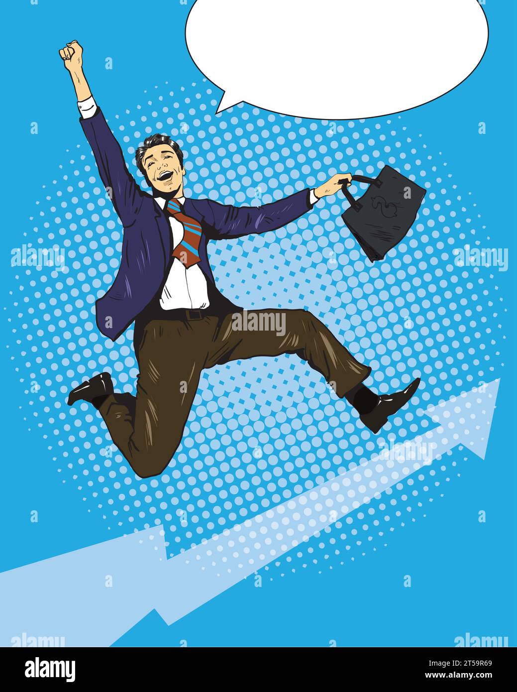 Successful businessman. Career growth and promotion. Success in ...