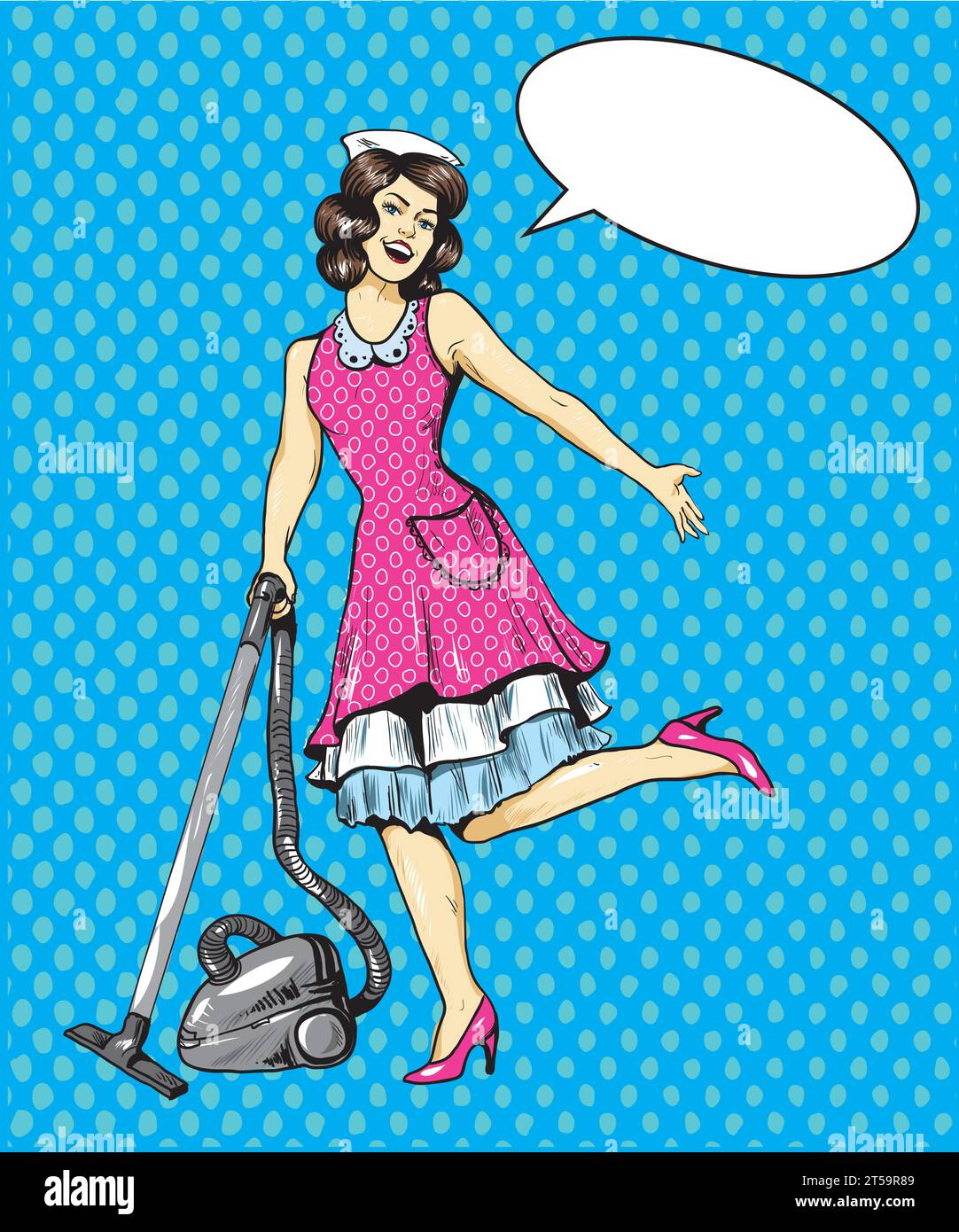 Woman vacuuming floor in house. Cleaning service concept vector ...