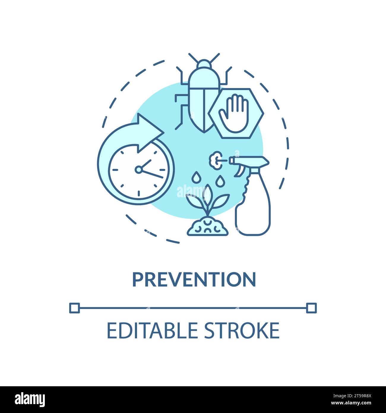 2D thin line icon prevention concept Stock Vector Image & Art - Alamy