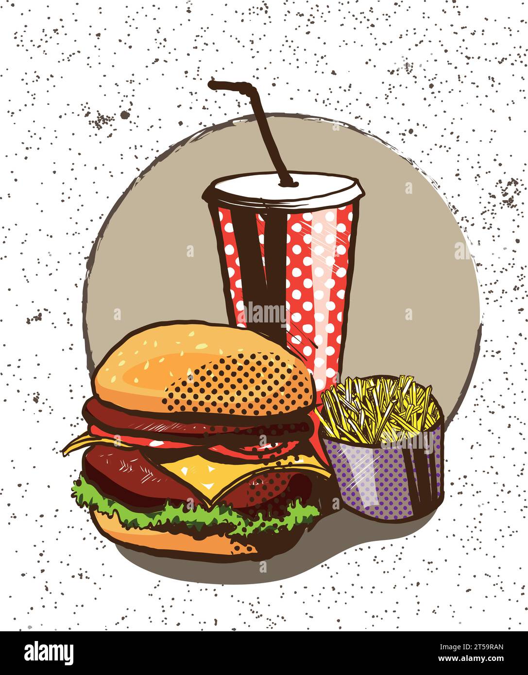 Fast food poster in retro pop art style. Vector comic illustration ...
