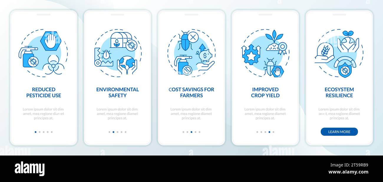 Walkthrough integrated pest management with linear icons Stock Vector ...