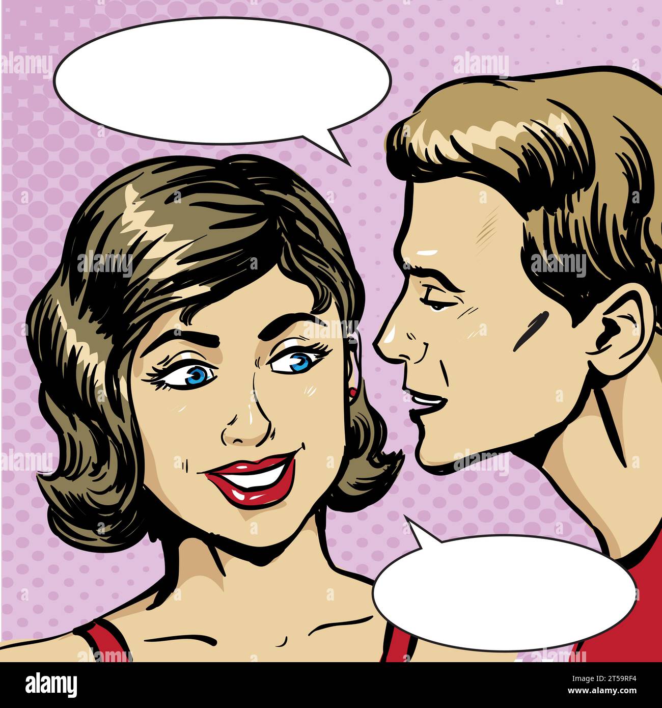 Pop Art Retro Comic Vector Illustration Man Whispering Gossip Or