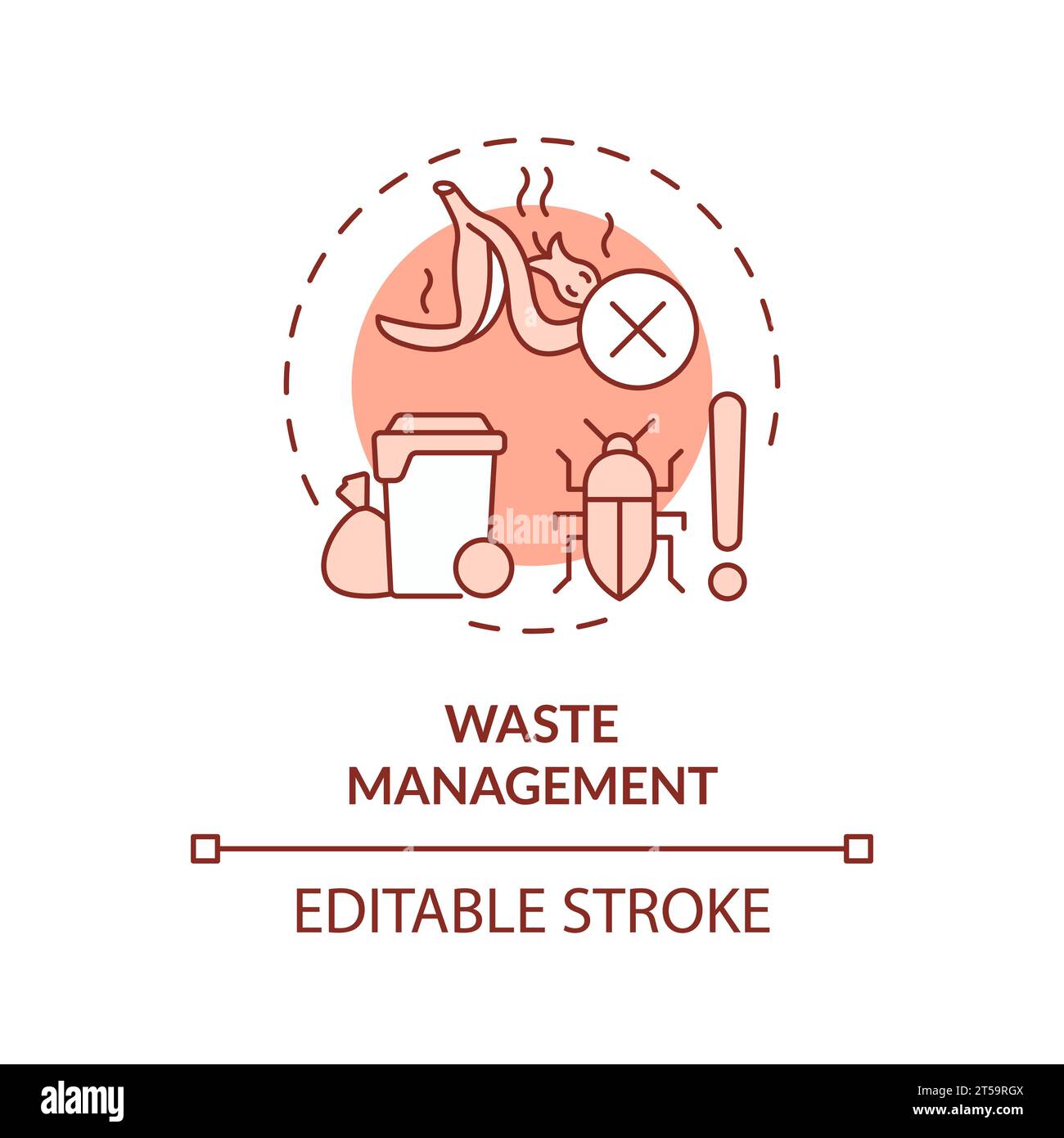 2D thin line waste management icon concept Stock Vector Image & Art - Alamy