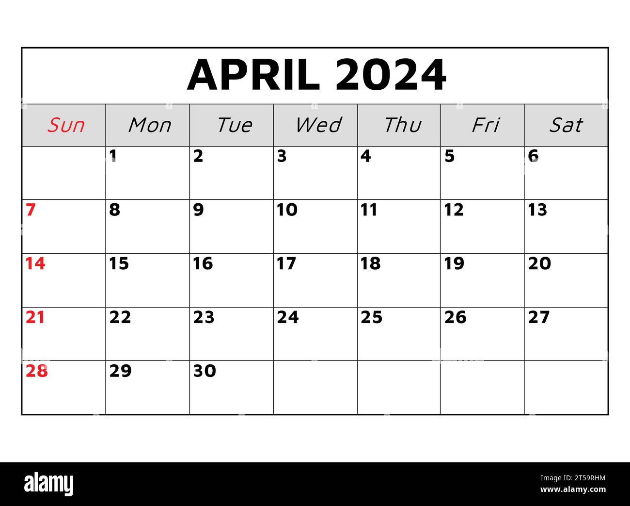 April 2024 Stock Vector Images - Alamy