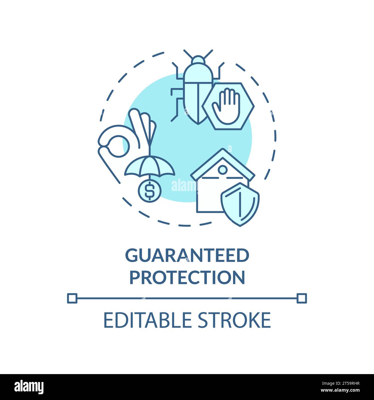 2D thin line icon guaranteed protection concept Stock Vector Image ...