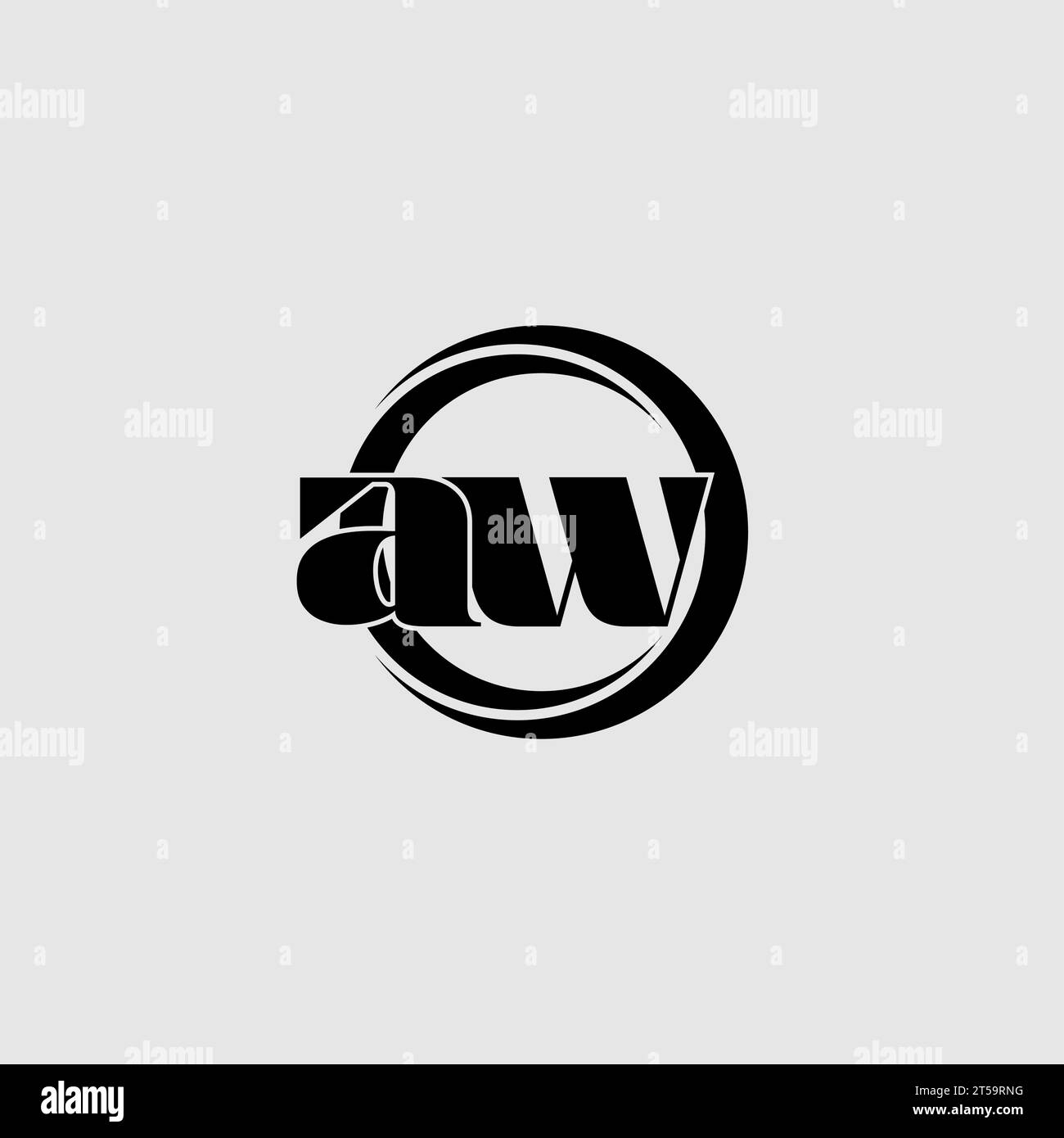 Logo initial letters aw vector vectors hi-res stock photography and ...