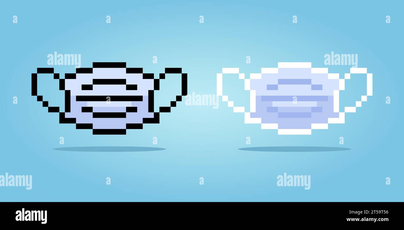 8 bit pixel a medical mask. Mask for game assets and cross stitch ...