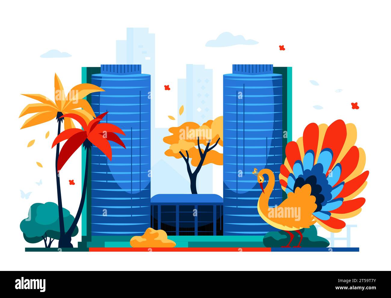 World Trade Center in Colombo - modern colored vector illustration ...