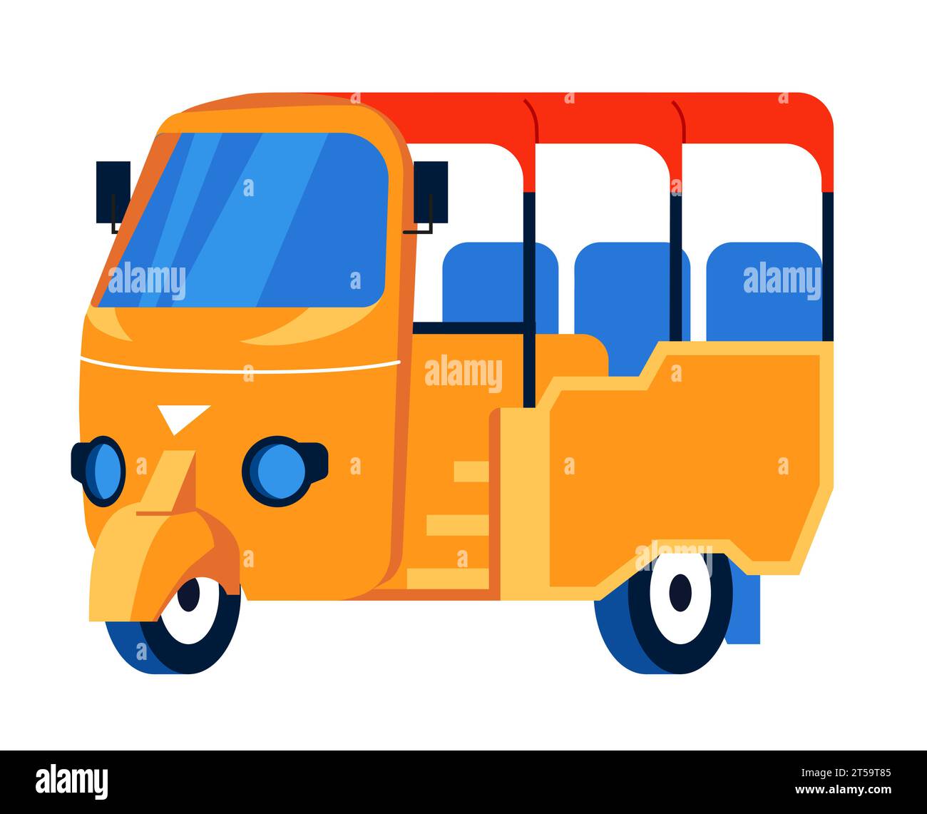 Tuk-tuk transport - modern flat design style single isolated image ...