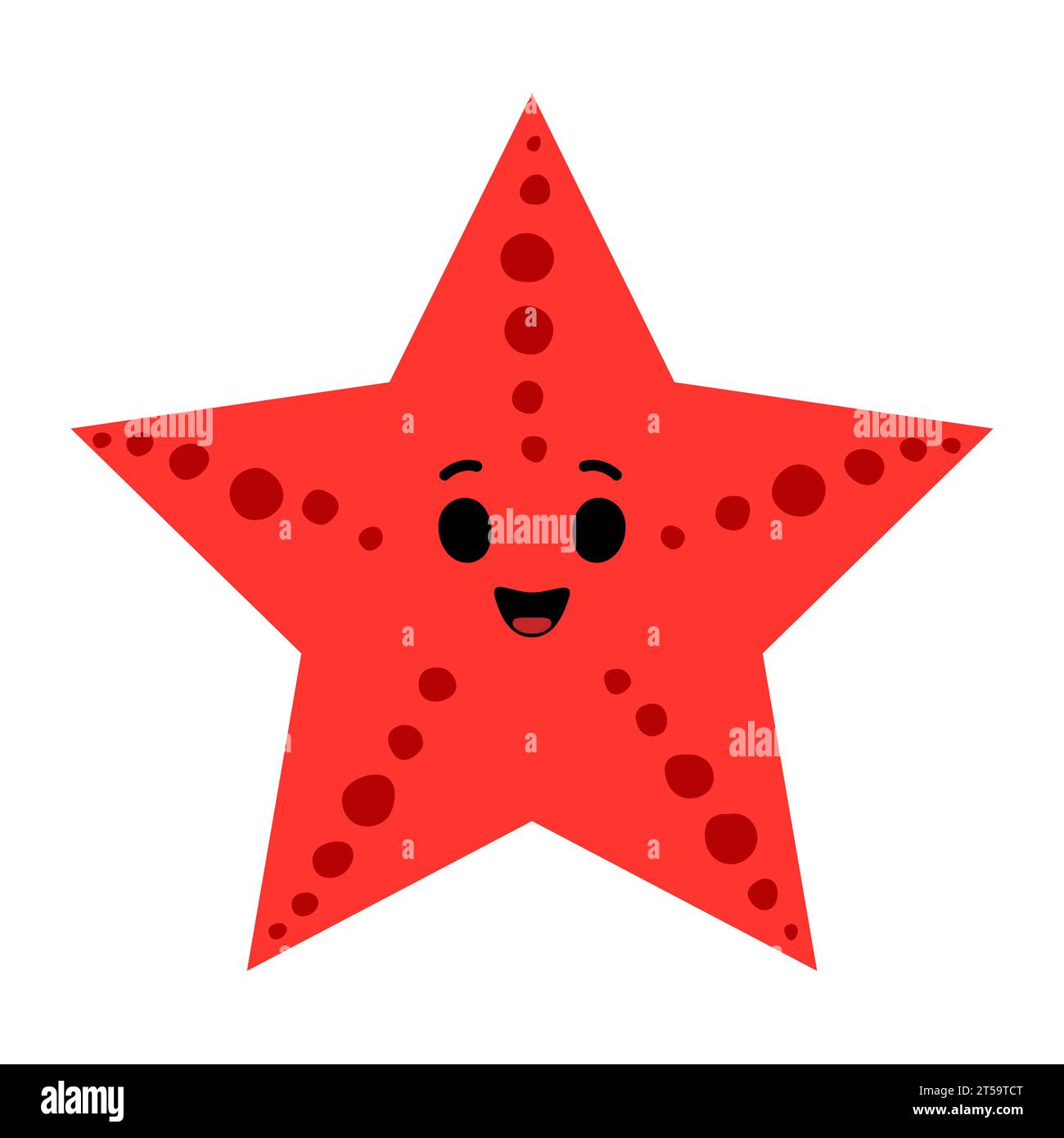 Cartoon starfish animal character with math shape. Ocean bottom life ...