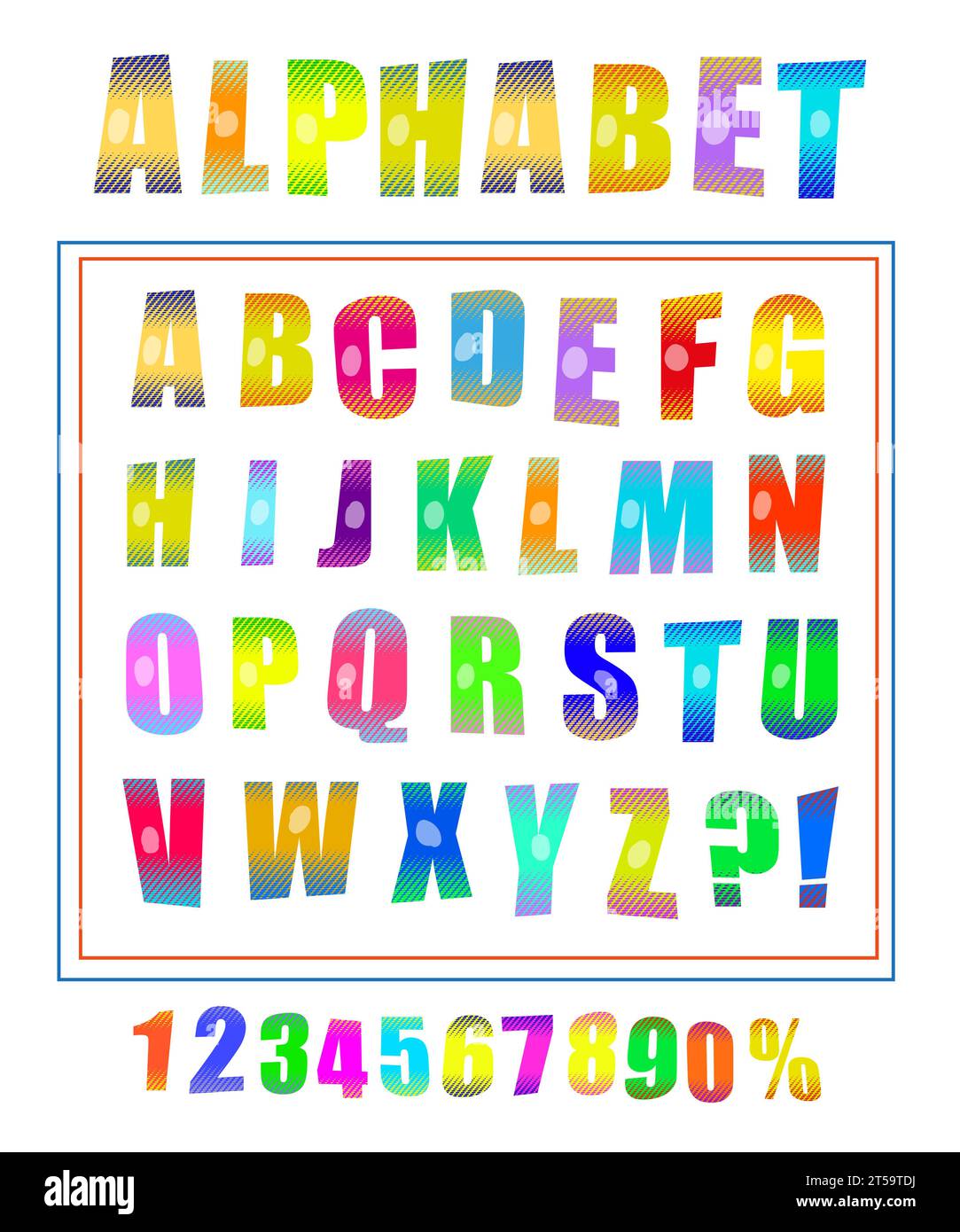 Vector pop art font set. Alphabet letters and numbers in retro comic ...