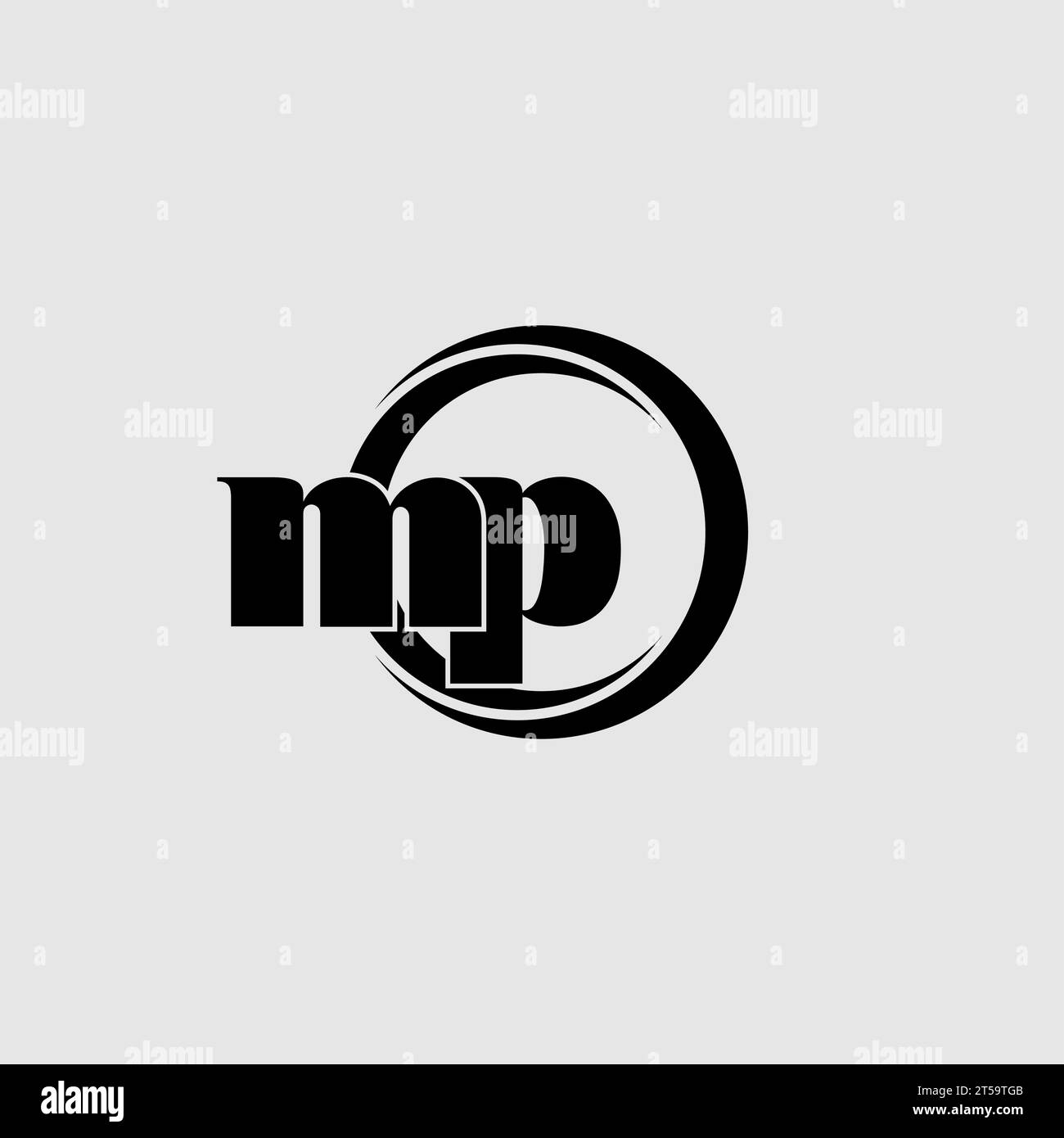 Letters MP simple circle linked line logo vector graphic Stock Vector ...