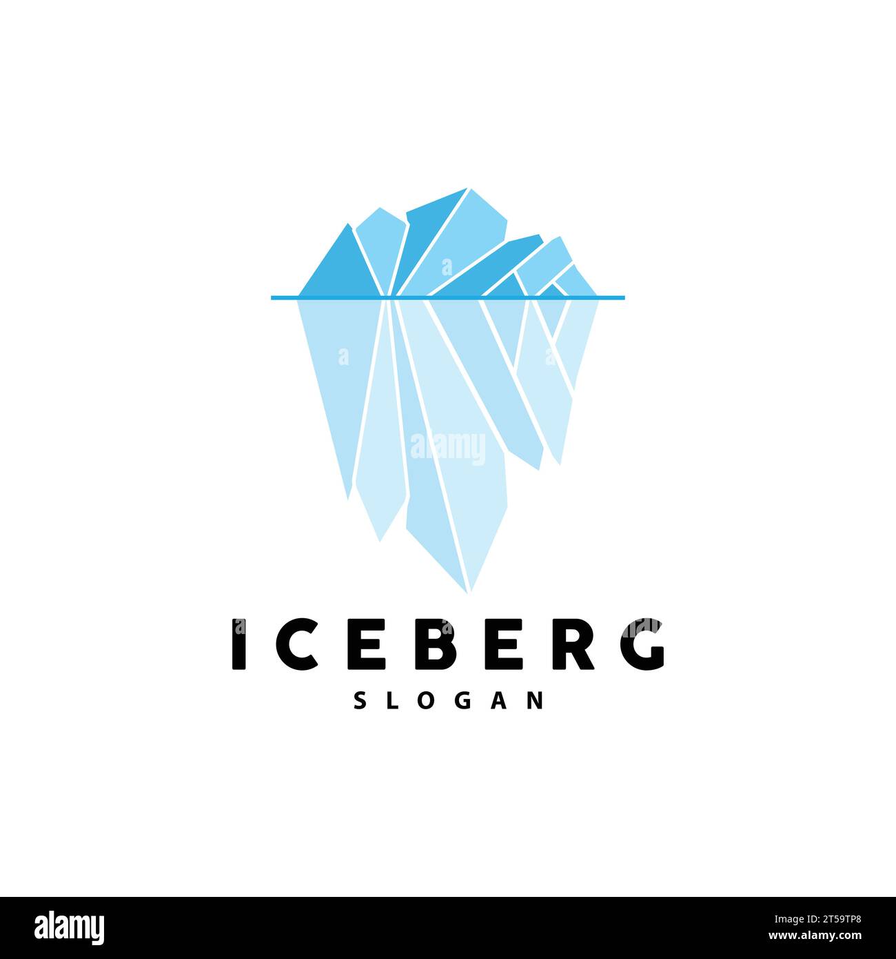 Iceberg Logo, Antarctic Mountains Vector In Ice Blue Color, Nature ...