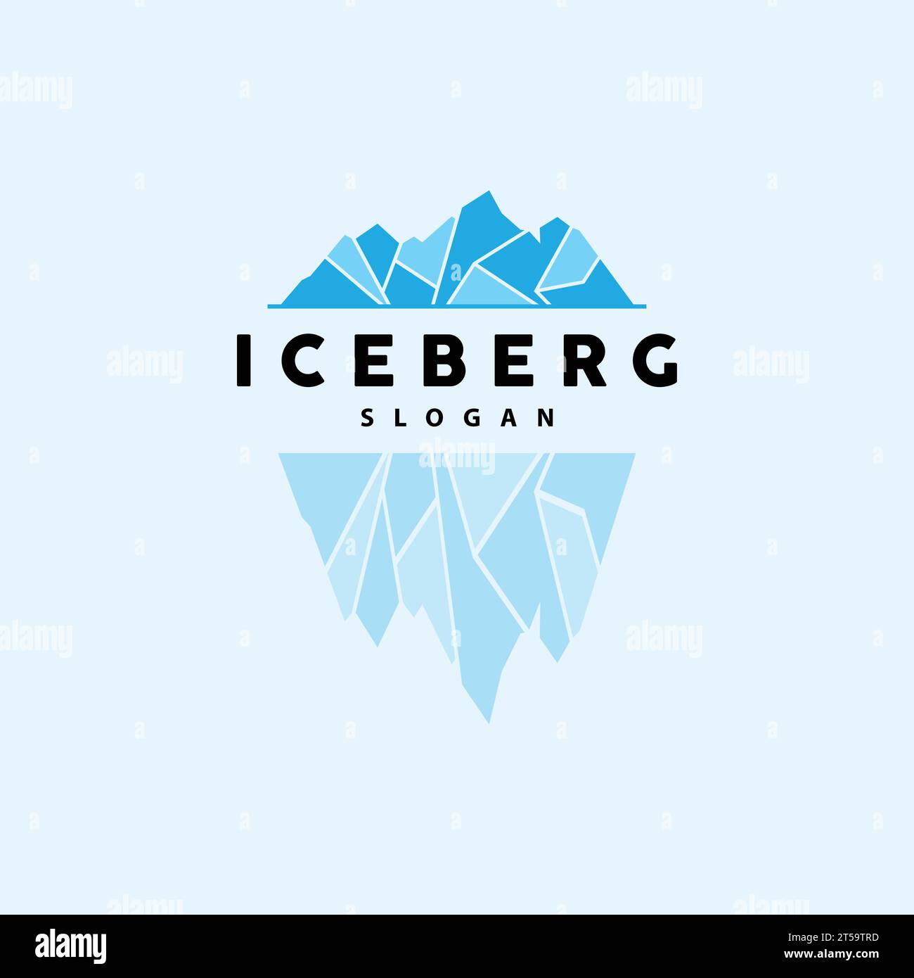 Iceberg Logo, Antarctic Mountains Vector In Ice Blue Color, Nature ...