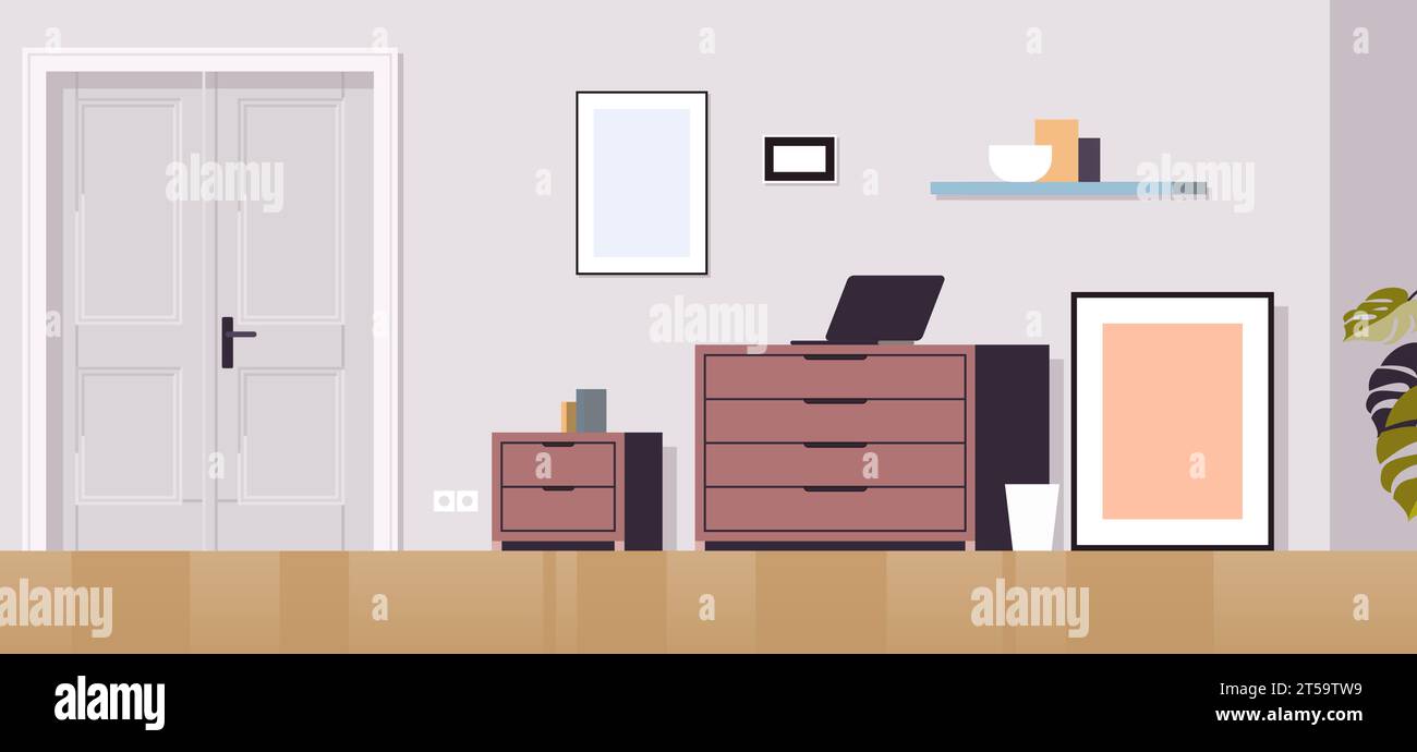 Living room interior furniture cabinet home drawer and room door ...