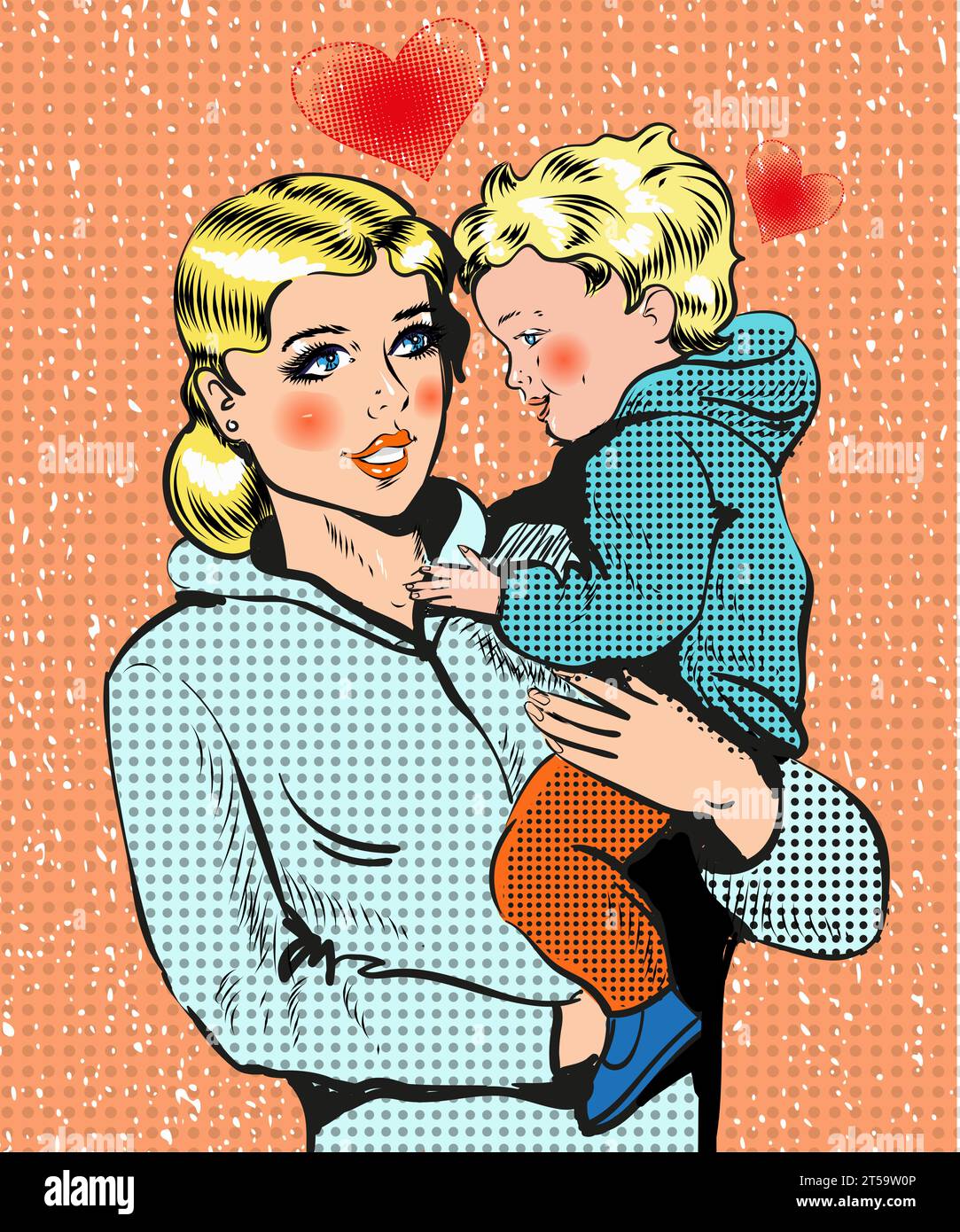 Pop art mom baby hi-res stock photography and images - Alamy