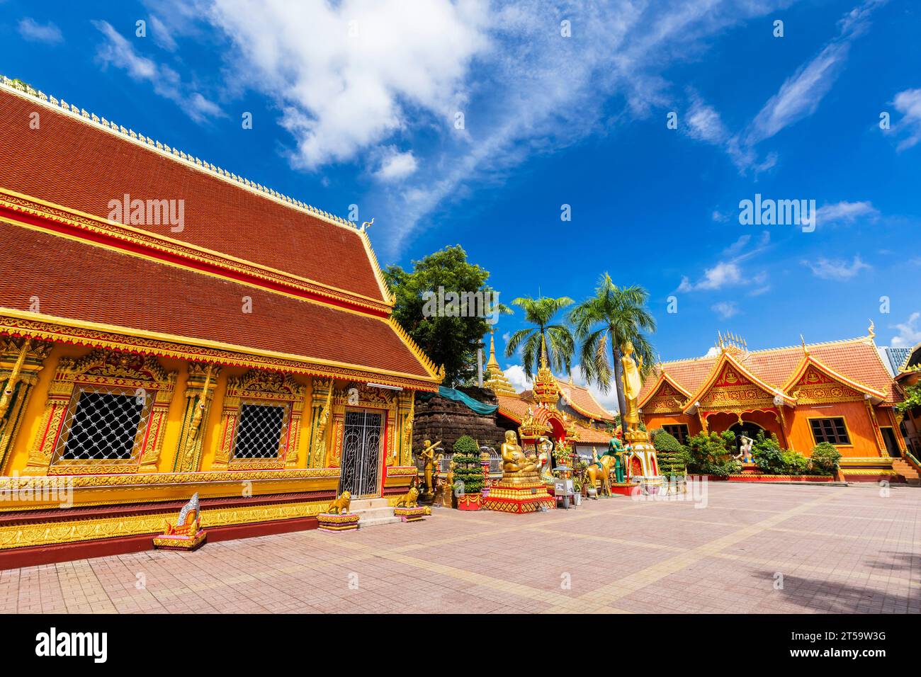 Wat Si Muang(Wat Simuong), left is main shrine(main hall), and ...