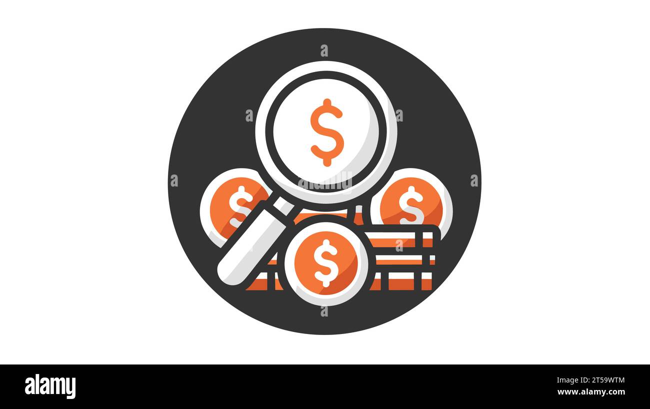 Vector icon of financial literacy study on white background Stock ...