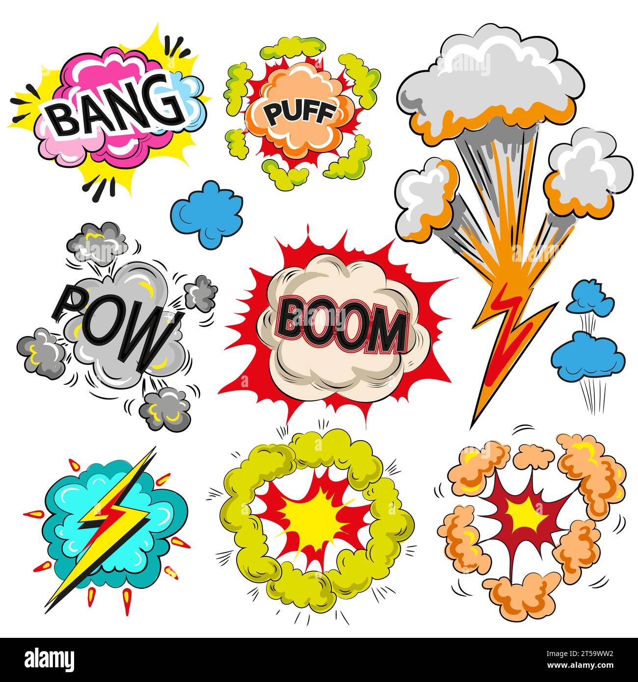 Vector vintage pop art speech and explosion bubble set with fashion ...