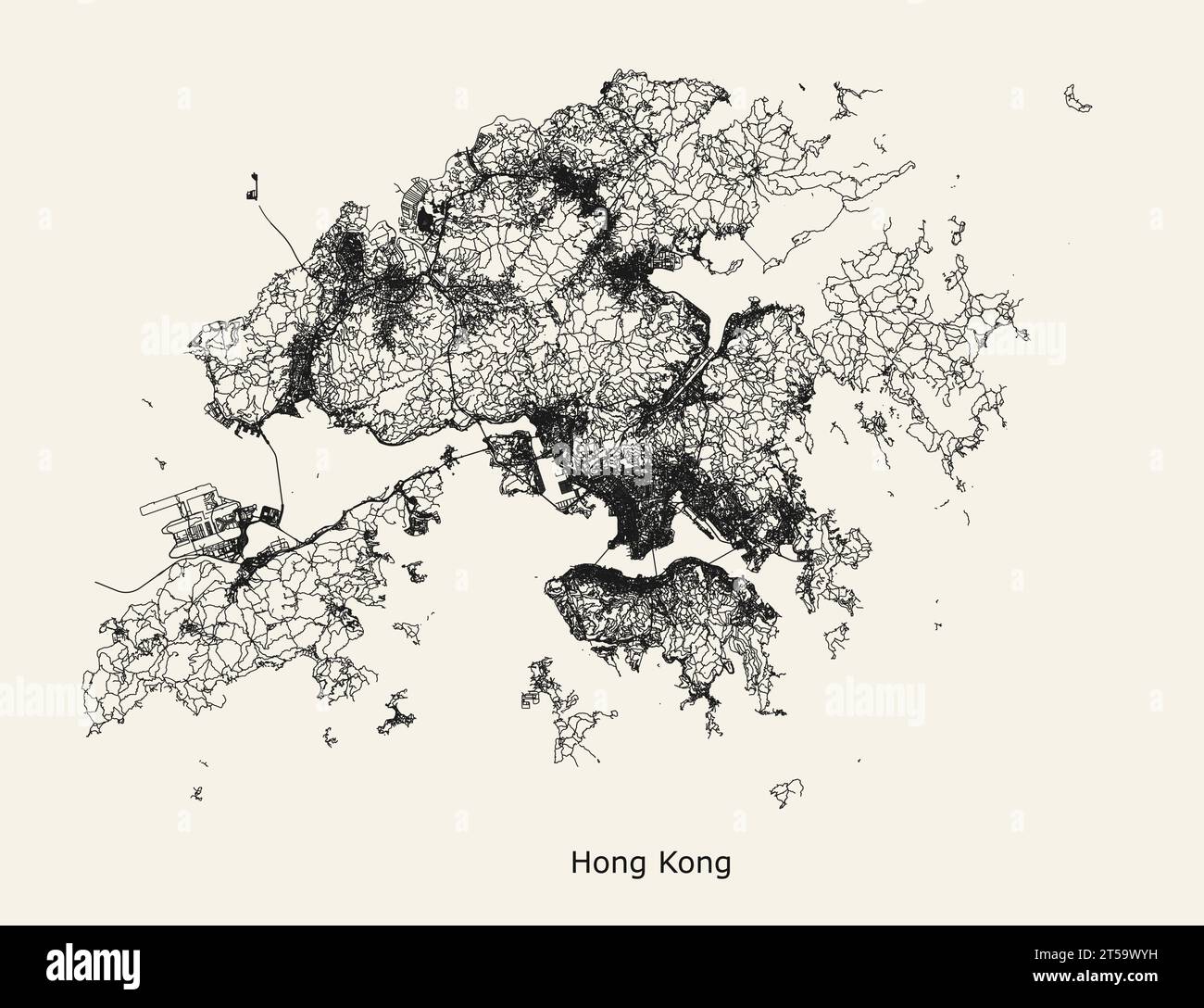 Map hong kong island Stock Vector Images - Alamy