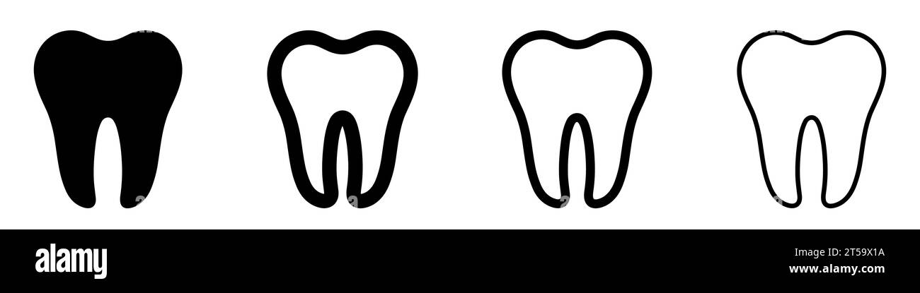 Healthy tooth icons set. Medical logo design. Dental symbol isolated on ...