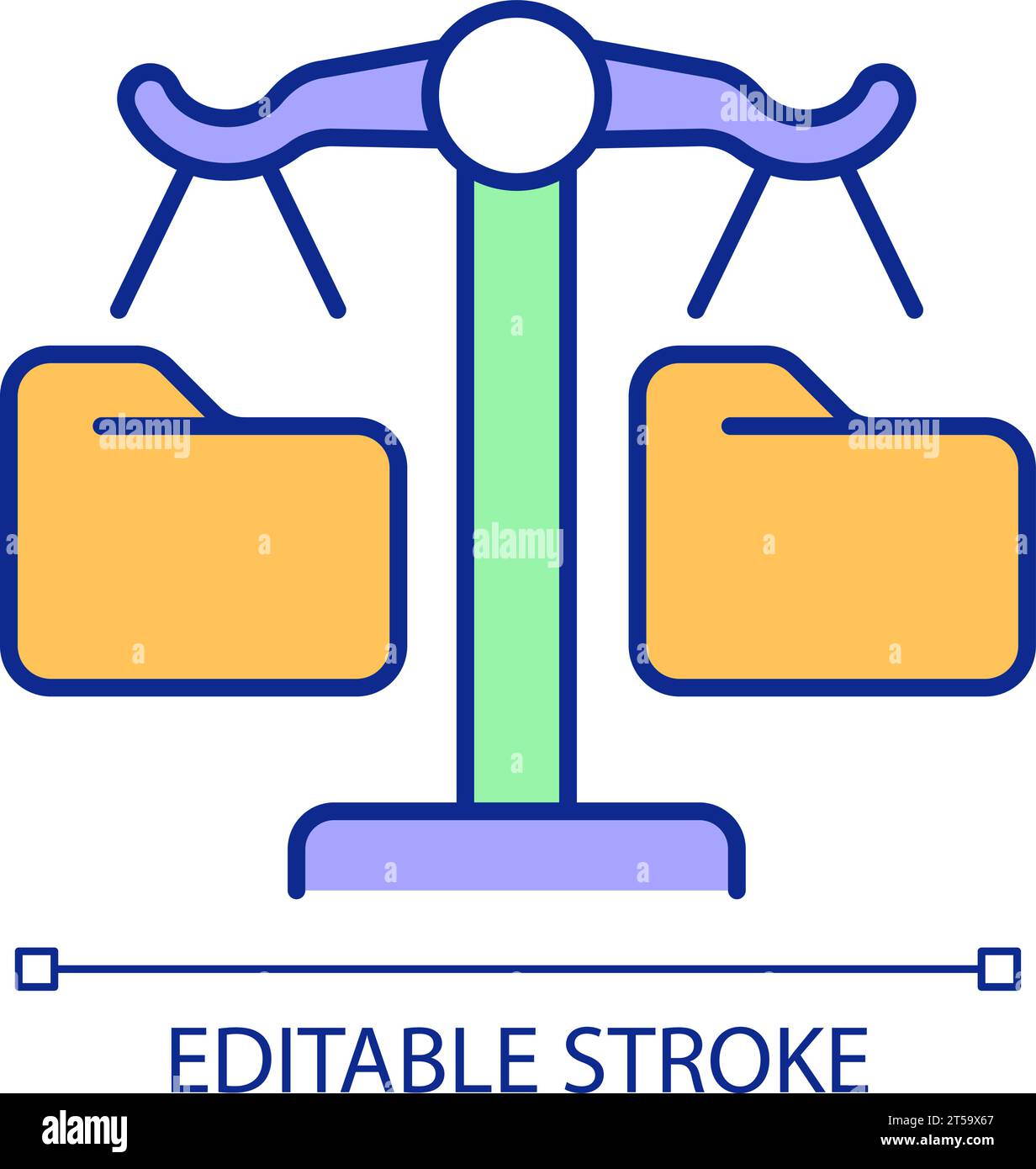 2D simple thin line equal treatment of data icon Stock Vector Image & Art - Alamy
