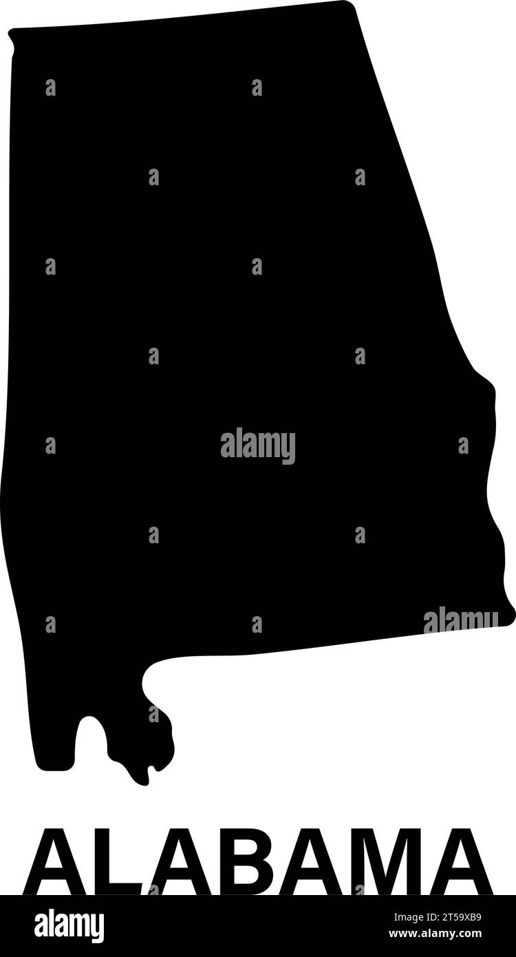 Alabama state map silhouette map icon Stock Vector Image & Art - Alamy