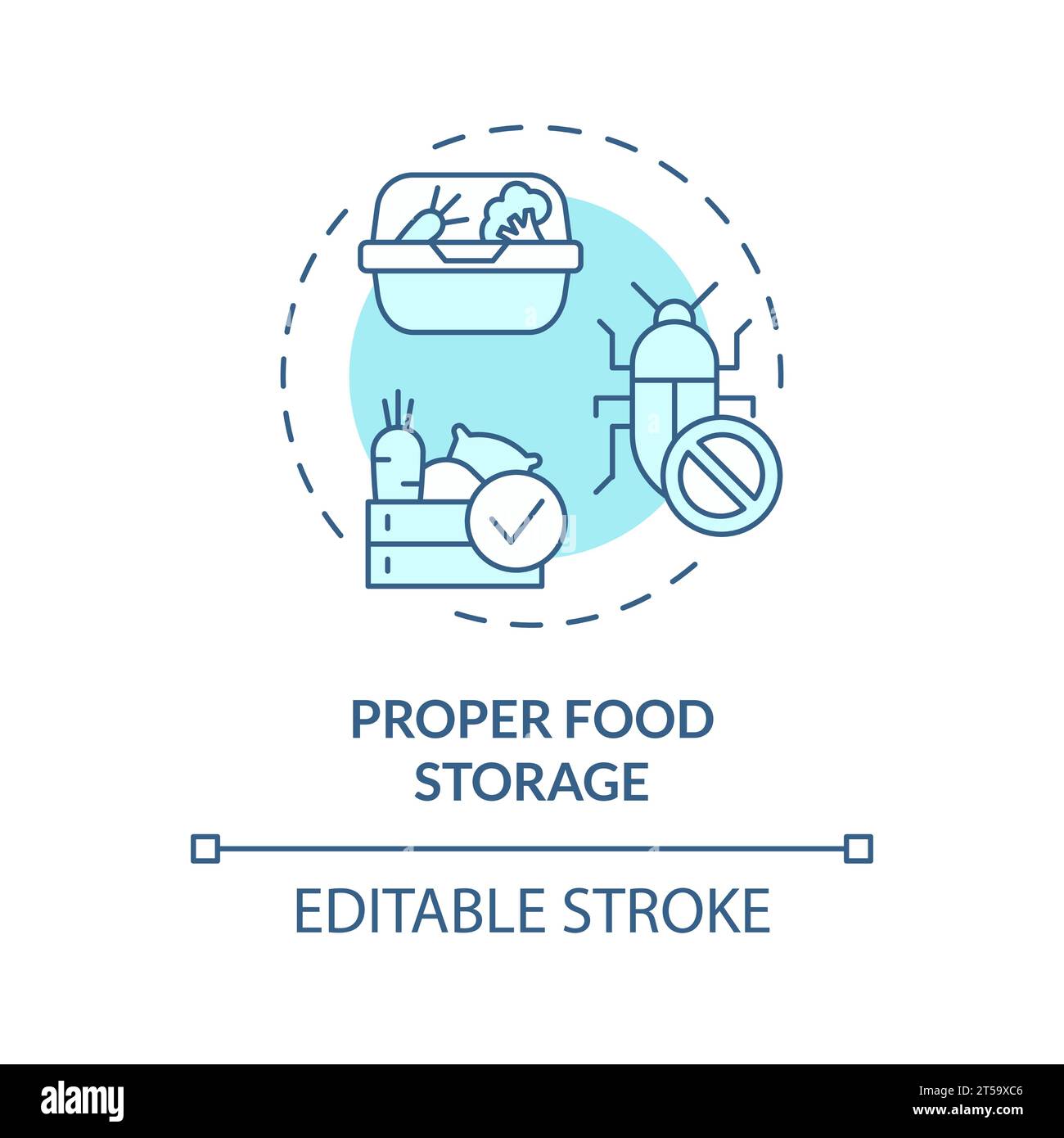 2D thin line icon proper food storage concept Stock Vector Image & Art ...