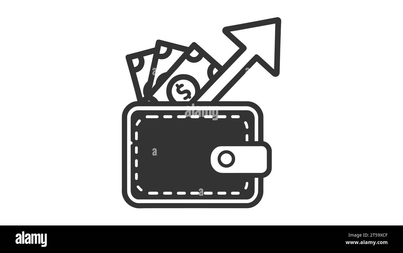 Increase money growth icon, progress marketing, thin line symbol on ...