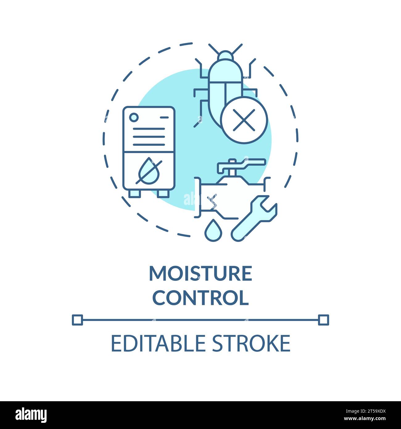 2D thin line icon moisture control concept Stock Vector Image & Art - Alamy