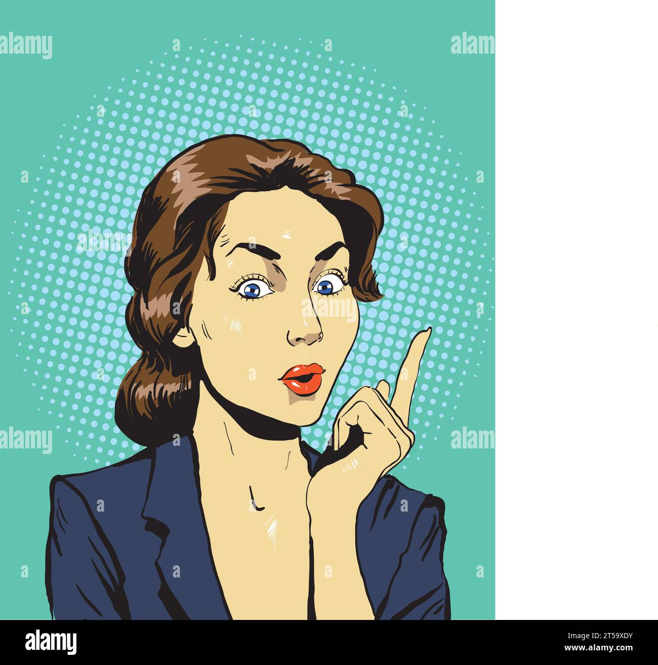 Thinking woman. Vector illustration in retro pop art comic style Stock ...