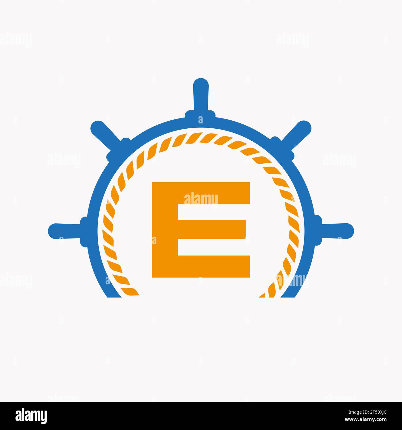 Letter E Cruise Steering Logo. Yacht Symbol, Ship Logotype, Marine Sign ...