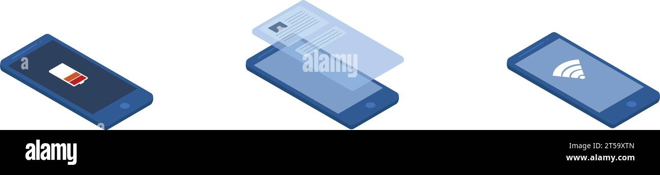 Mobile devices with different display of activity Stock Vector Image ...