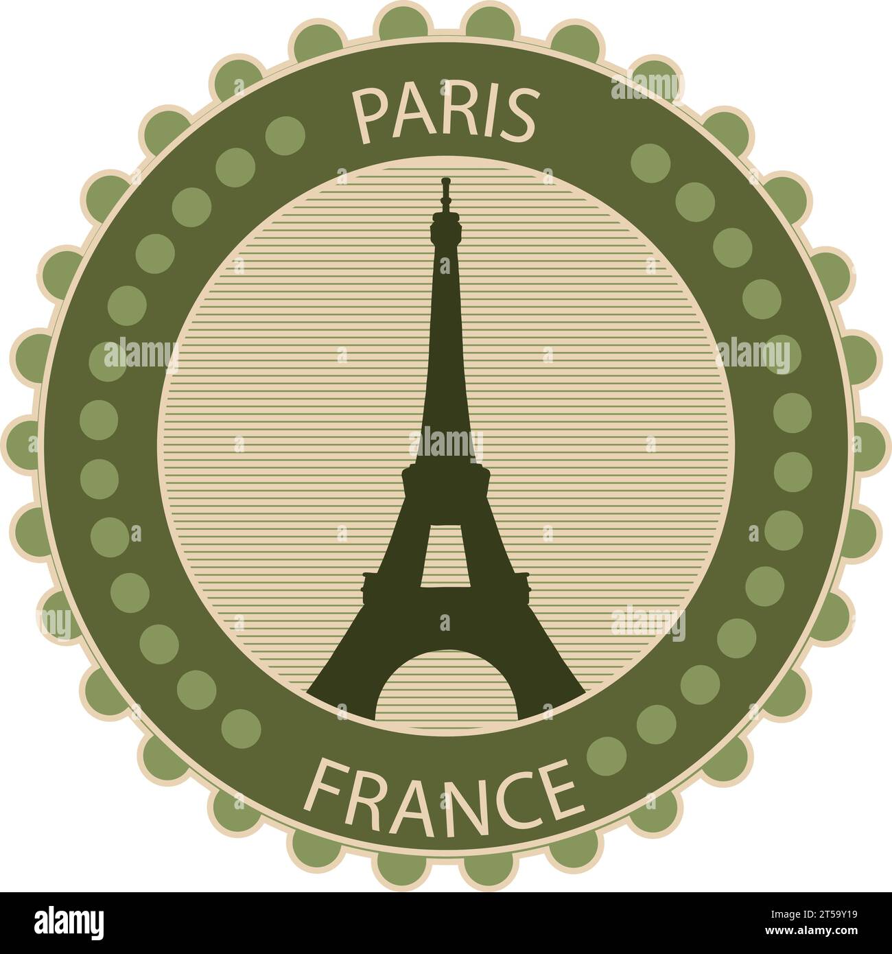 Seal (stamp) with EIFFEL TOWER famous landmark of PARIS, FRANCE Stock ...