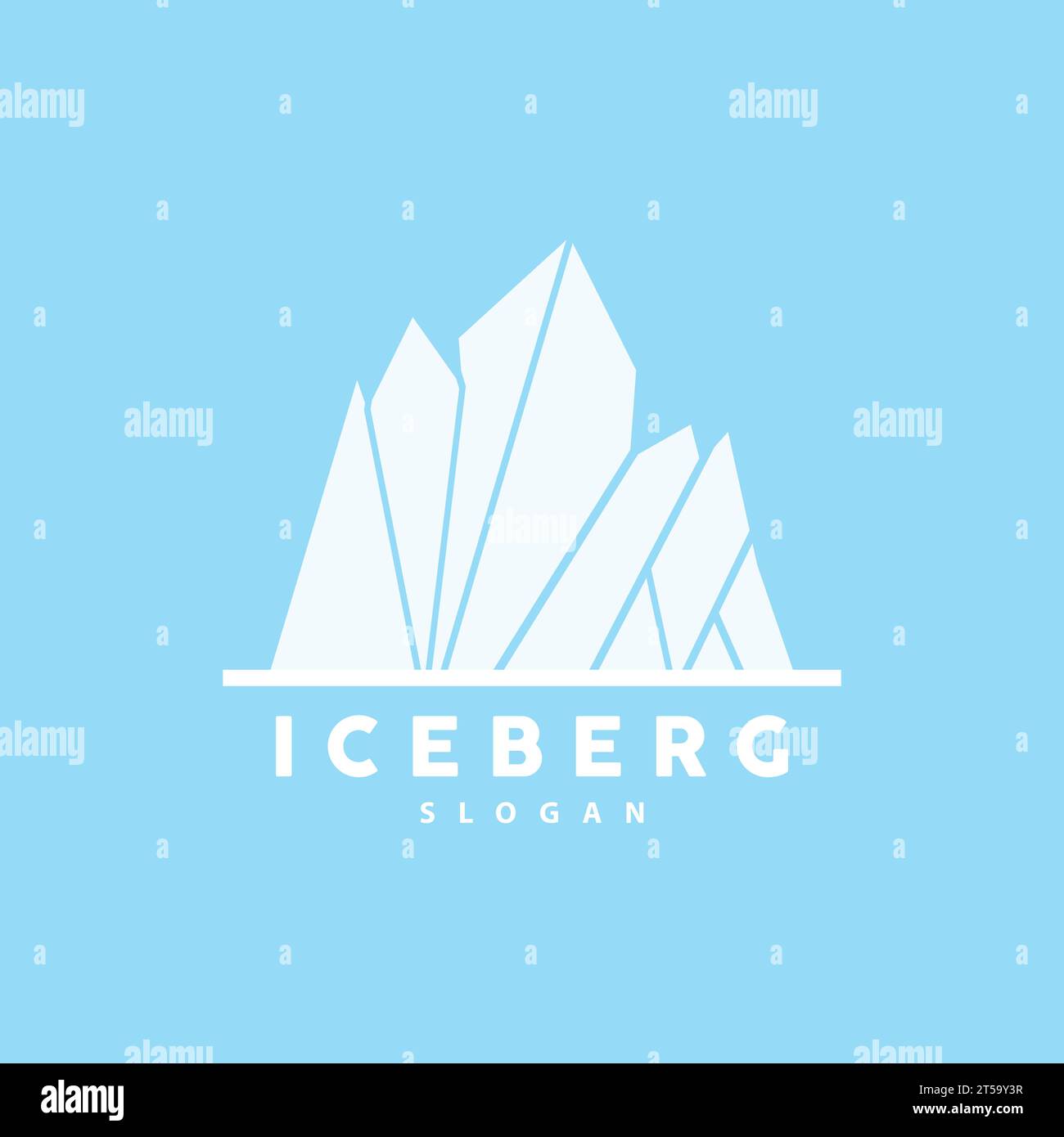 Iceberg Logo, Antarctic Mountains Vector In Ice Blue Color, Nature ...