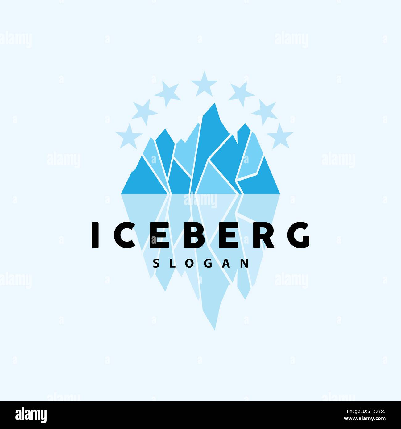 Iceberg Logo, Antarctic Mountains Vector In Ice Blue Color, Nature ...
