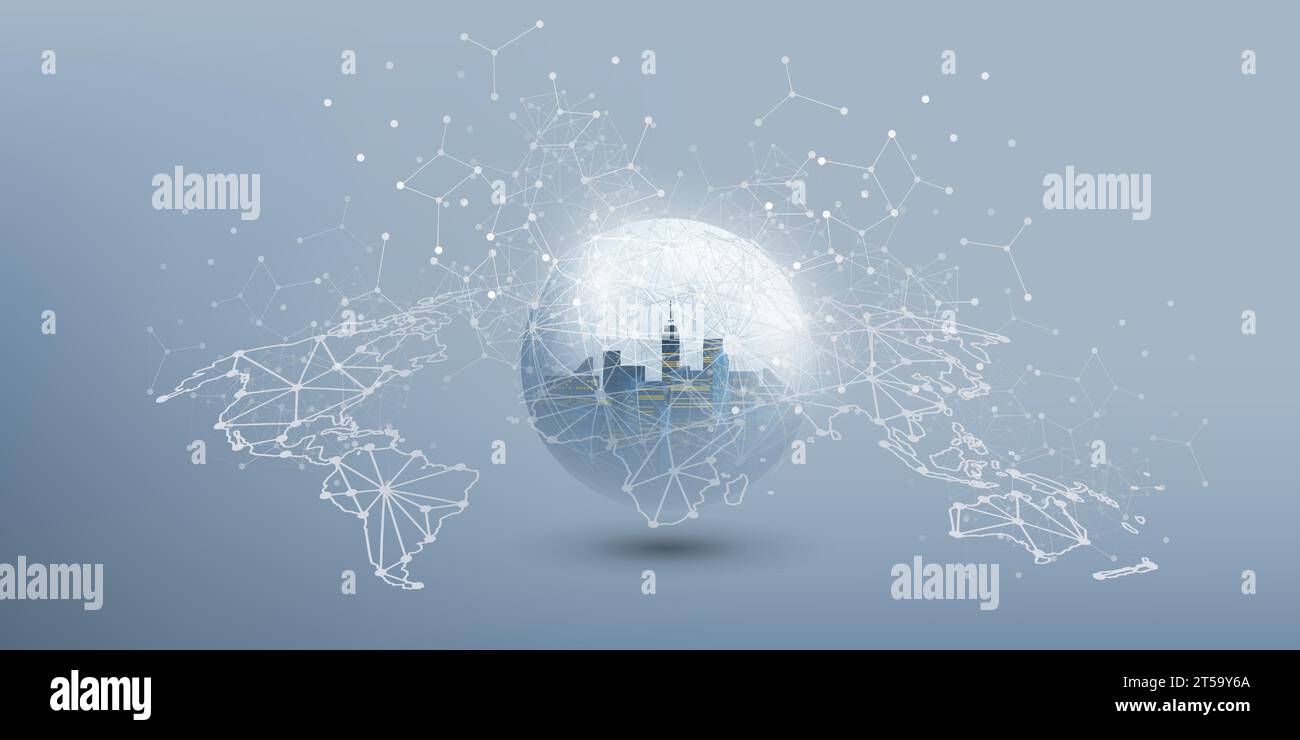 Futuristic Smart City, IoT and Cloud Computing Design Concept with ...