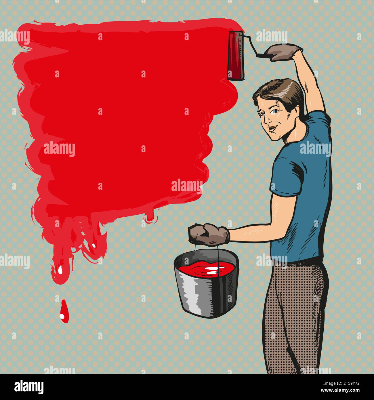 Cartoon character paint bucket business hi-res stock photography and ...