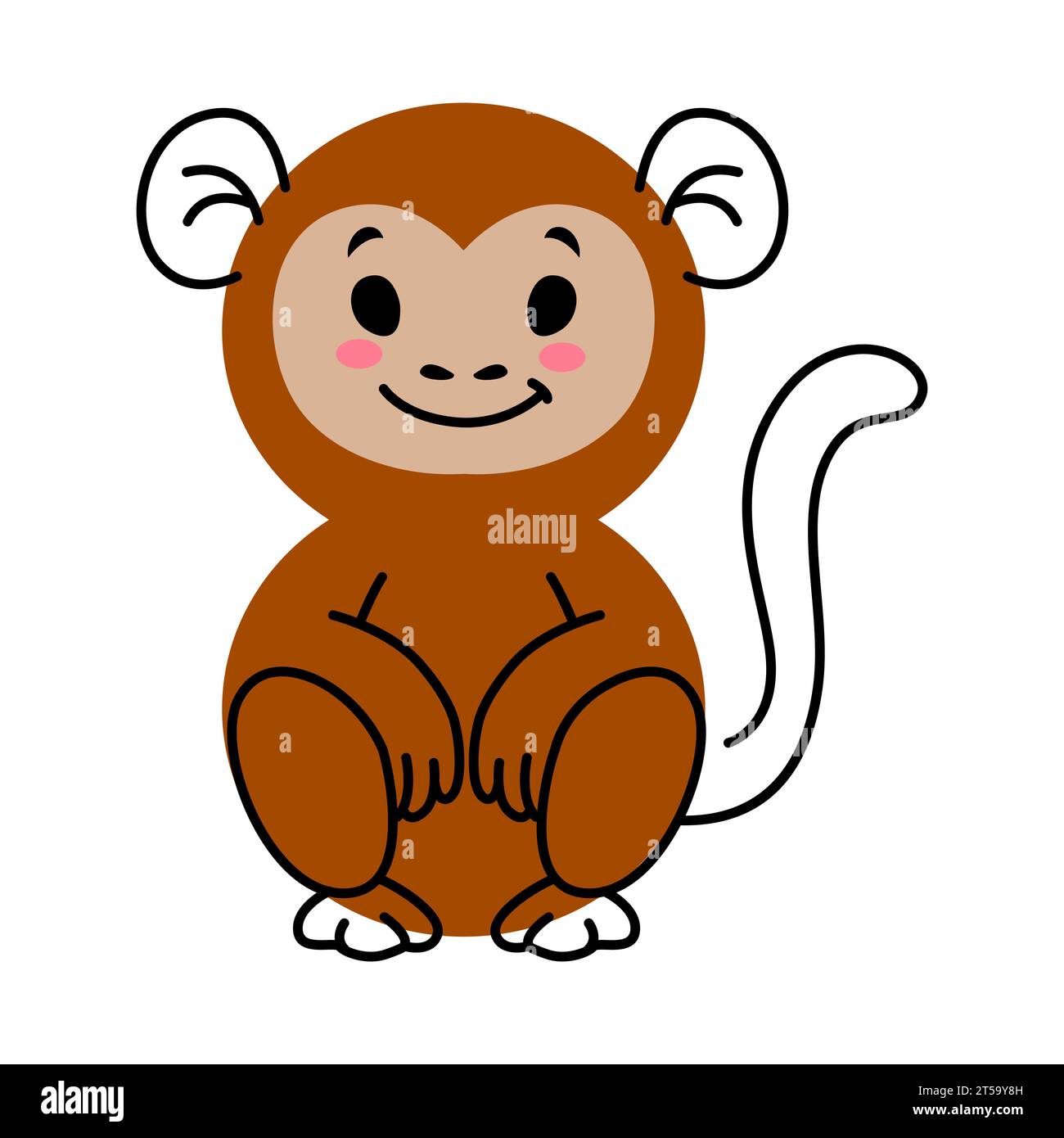 Cartoon monkey animal character with math shape. Animal character basic ...