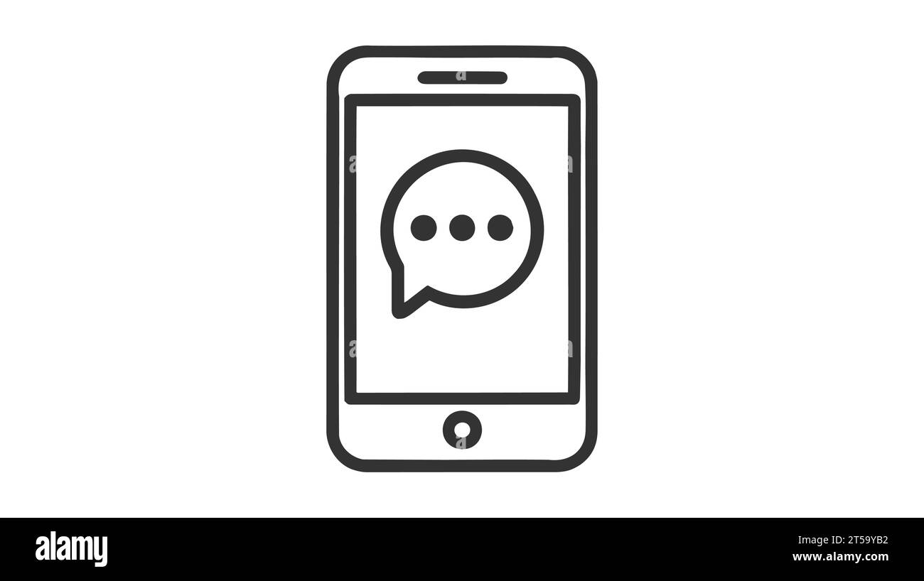 Message Icon in trendy flat style isolated on grey background. Sms ...