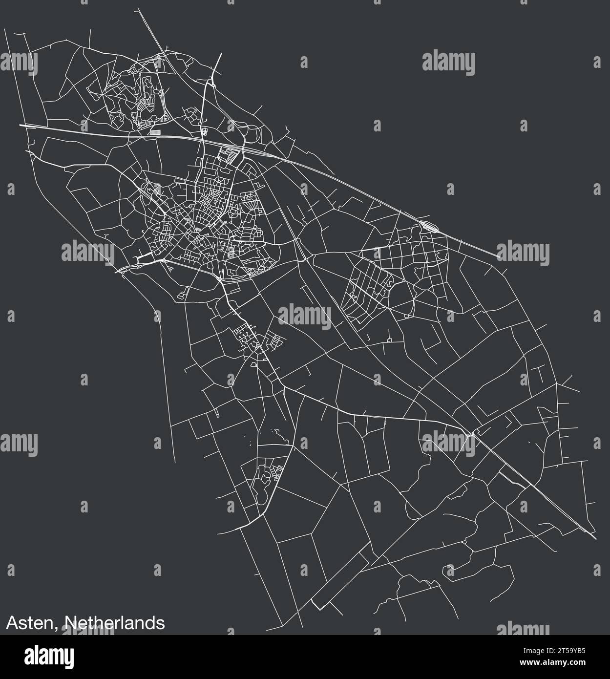 Street roads map of ASTEN, NETHERLANDS Stock Vector Image & Art - Alamy