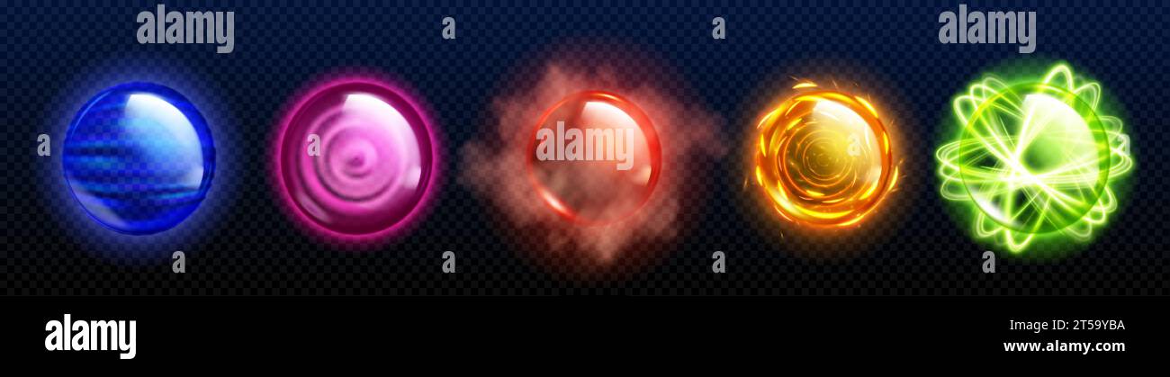 Magic fire orb icon with power light glow effect. Fantasy energy ...