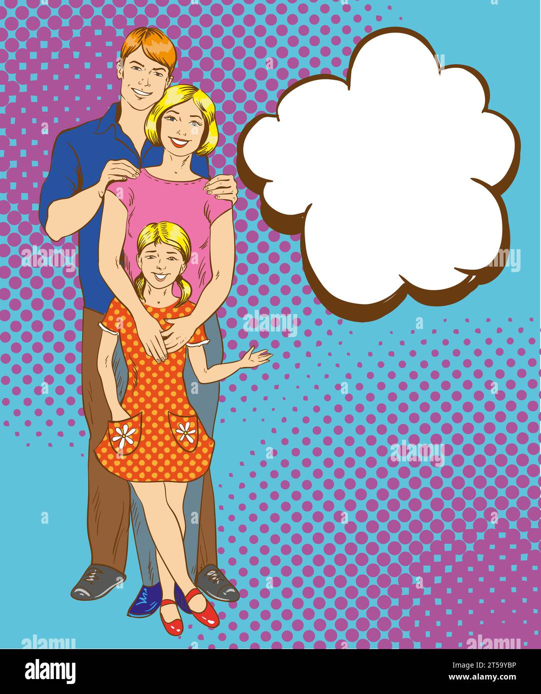 Mother and daughter portrait vintage Stock Vector Images - Alamy