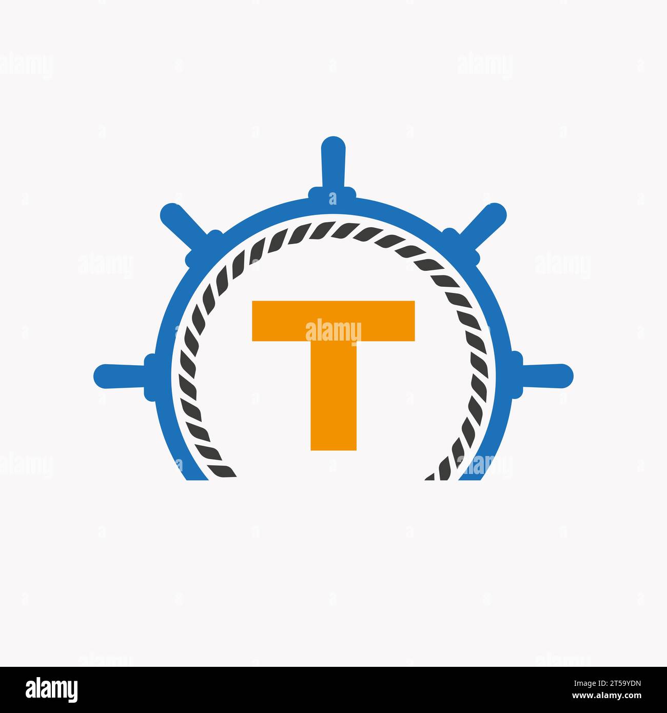 Letter T Cruise Steering Logo. Yacht Symbol, Ship Logotype, Marine Sign ...