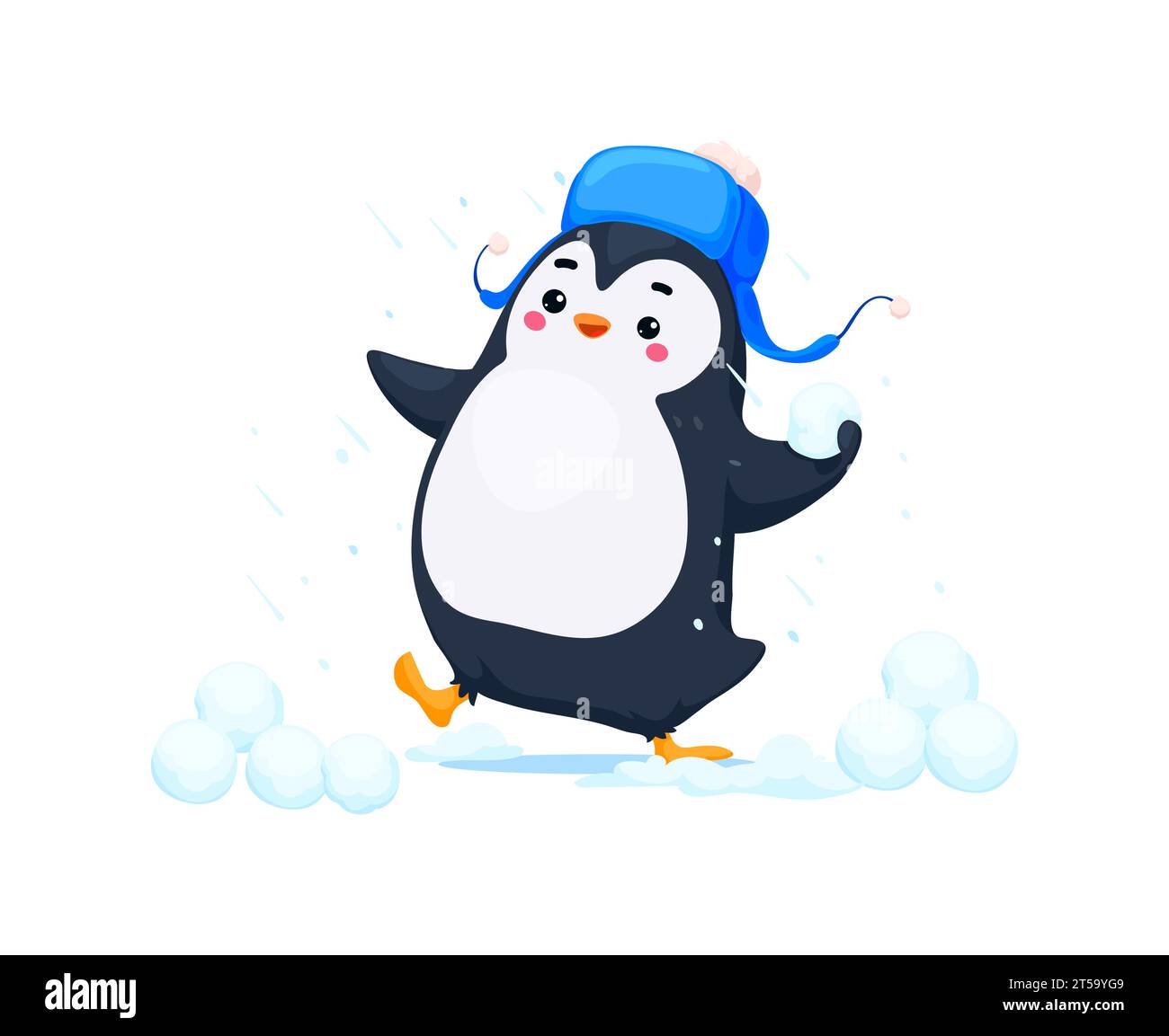 Happy kids playing snowball fight Stock Vector Images - Alamy