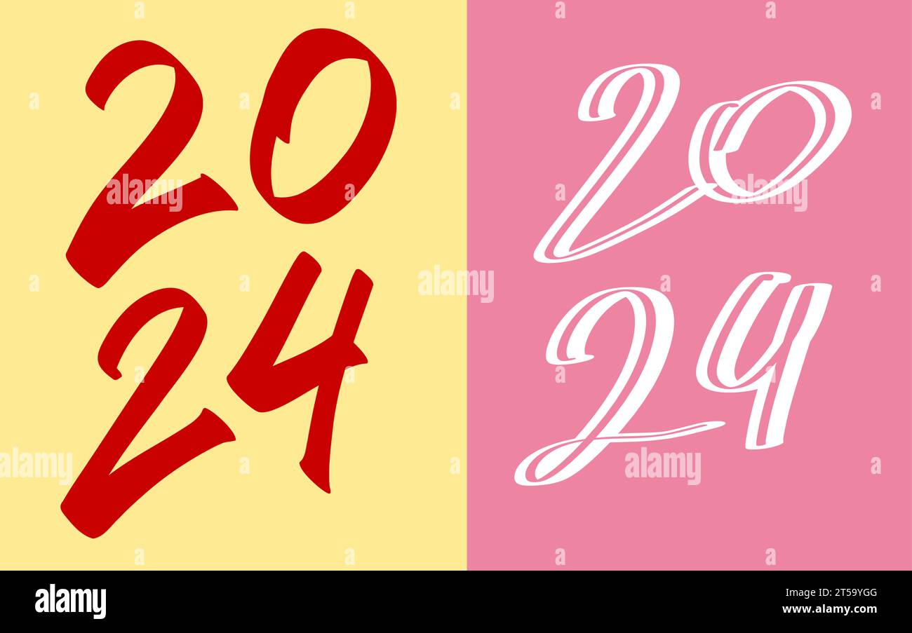 Vector number design 2024 hi-res stock photography and images - Alamy
