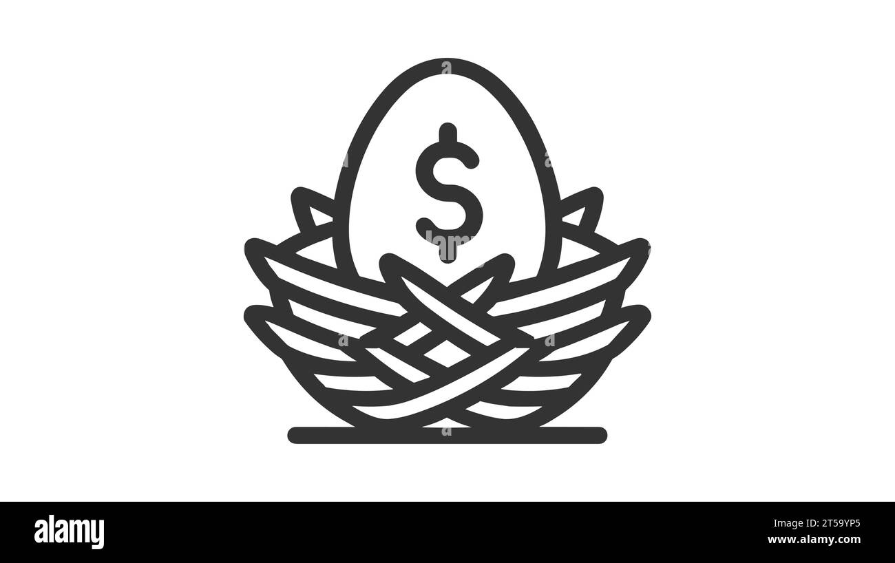 Nest with Egg. Wealth symbol. Vector illustration isolated on white ...