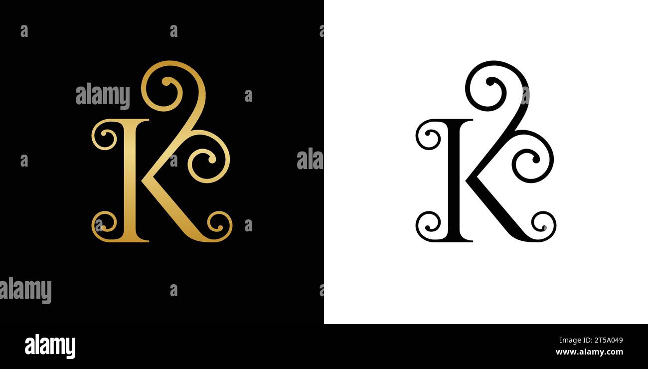 K logo design, K monogram, initials K icon, letter K logo, elegant ...