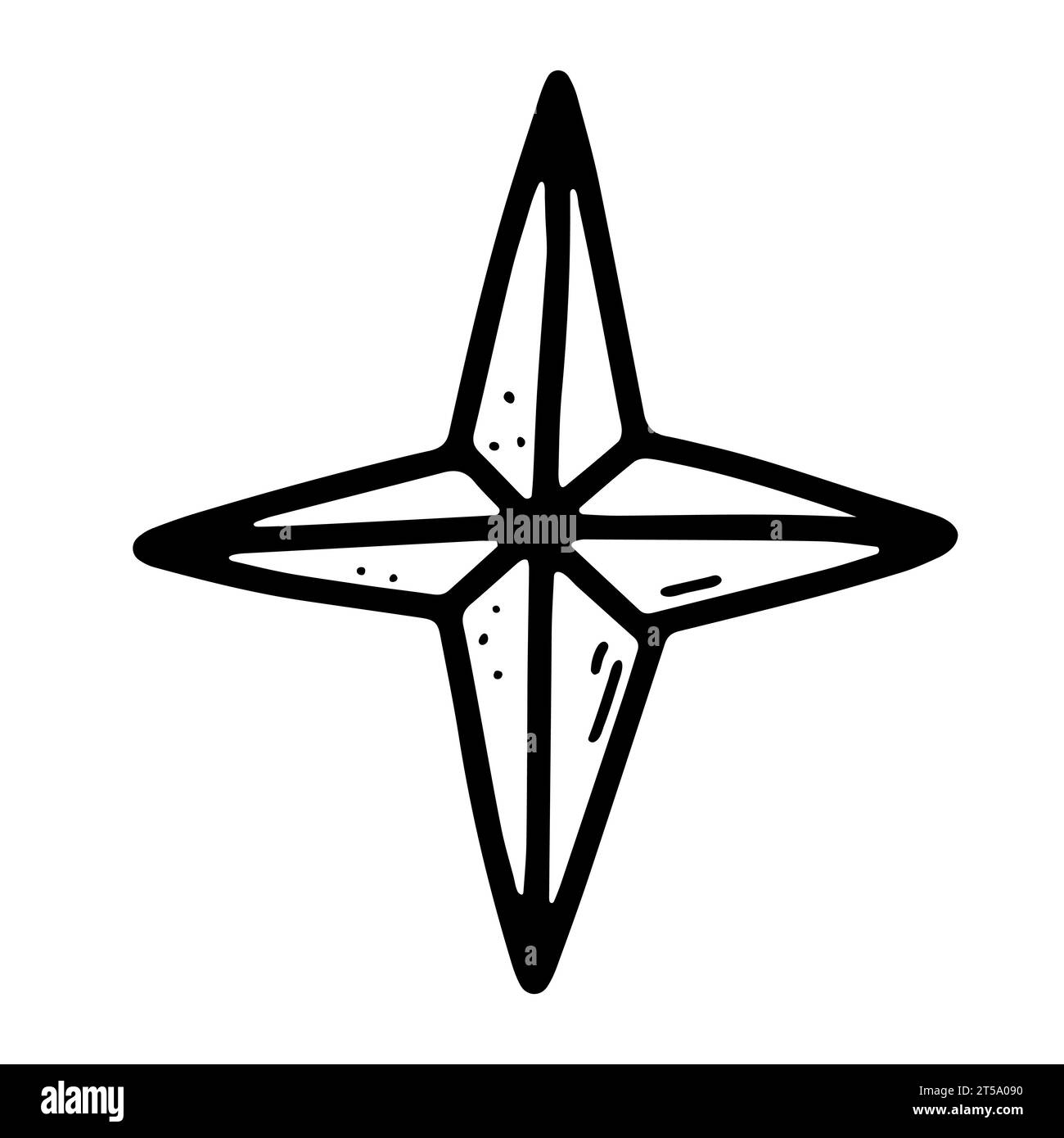 Space doodle star. Hand-drawn asteroid isolated on white background ...